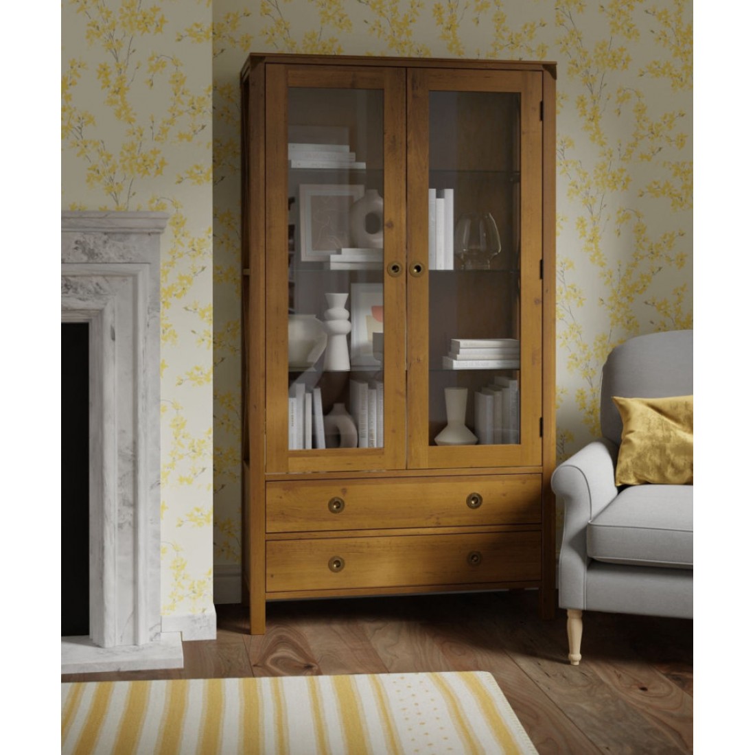 2 Door 2 Drawer Display Unit | Balmoral | Laura Ashley | FurnitureBrands4U